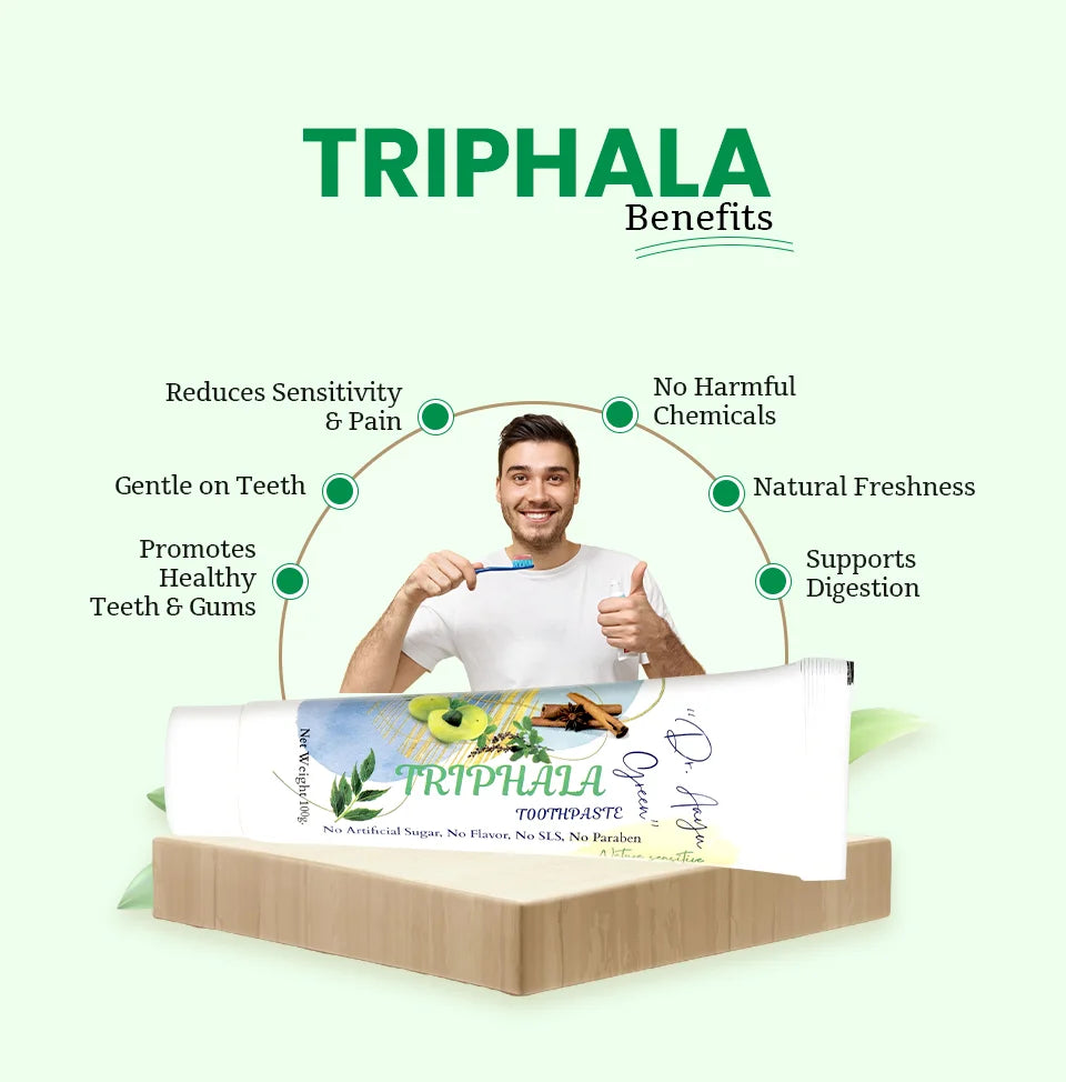 Dr. Aayu Green Triphala Toothpaste - SLS Free Toothpaste for Natural ...