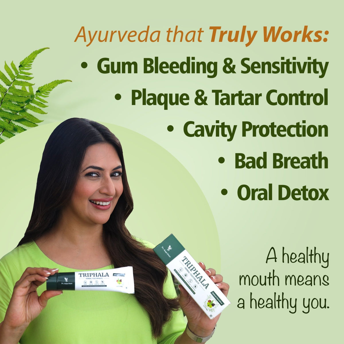 Dr. Aayu Green Triphala Toothpaste | Chemical‑Free Ayurvedic Oral Care ...